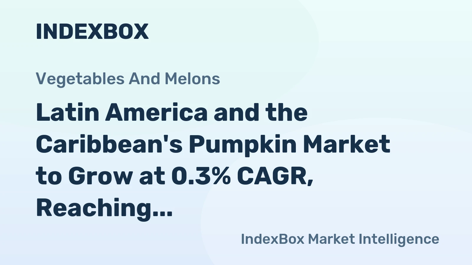 Latin America and the Caribbean's Pumpkin Market to Grow at 0.3% CAGR, Reaching 1.9M Tons by 2035