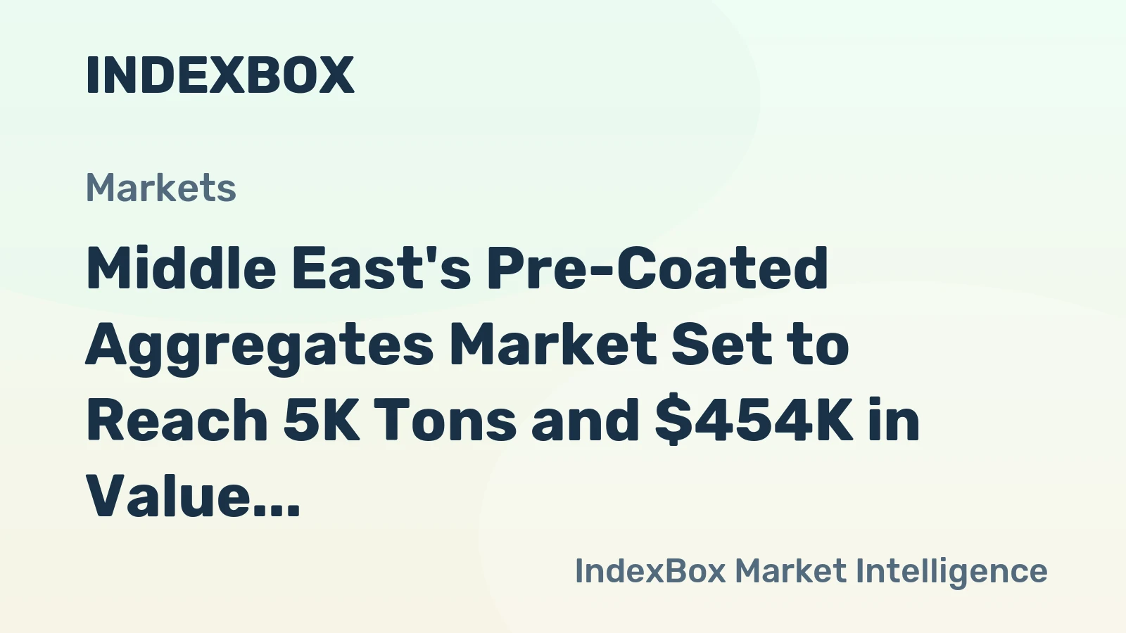 Middle East's Pre-Coated Aggregates Market Set to Reach 5K Tons and $454K in Value