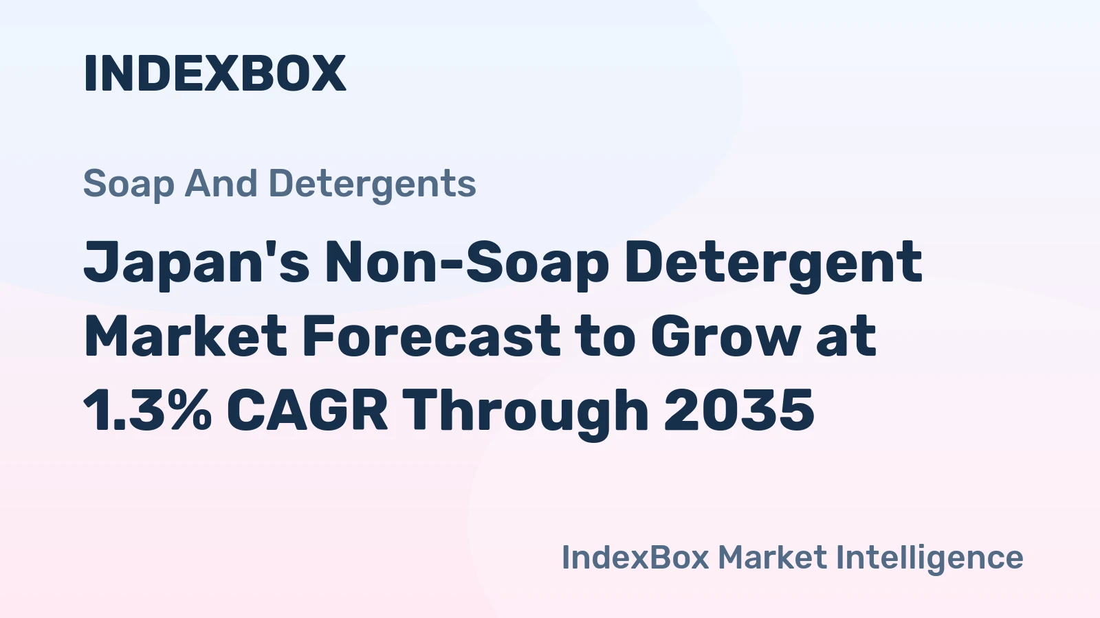 Japan's Non-Soap Detergent Market Forecast to Grow at 1.3% CAGR Through 2035