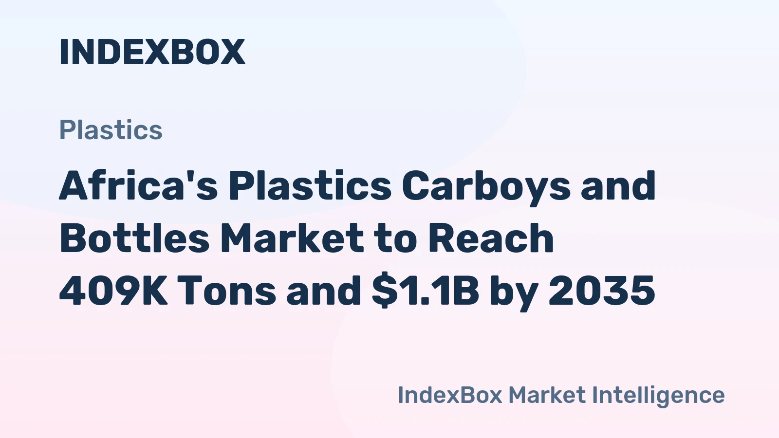 Africa's Plastics Carboys and Bottles Market to Reach 409K Tons and $1.1B by 2035