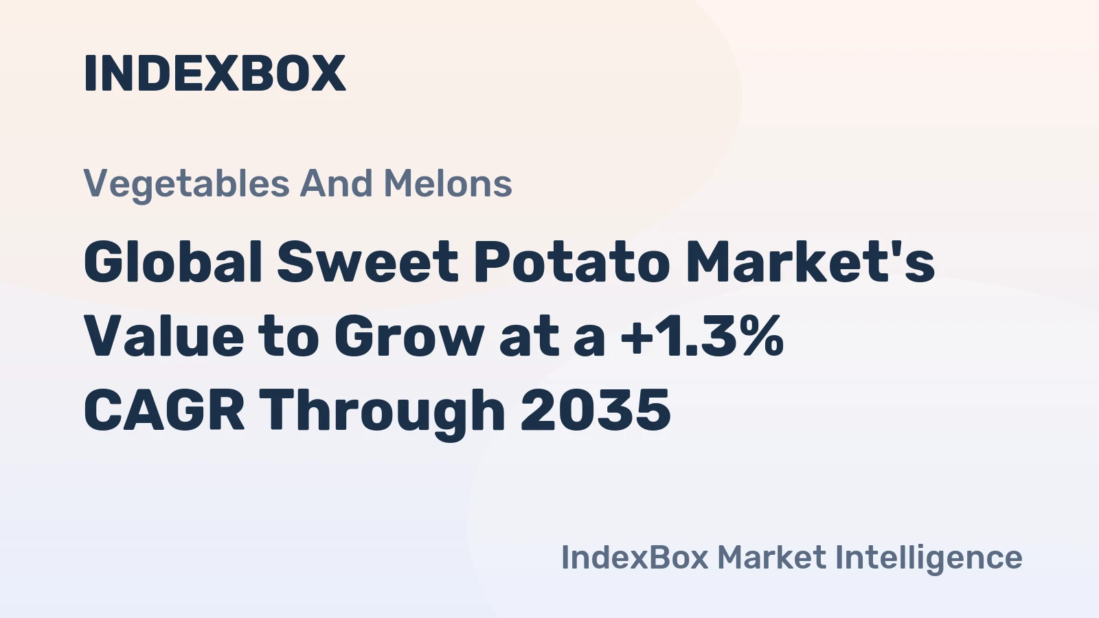 Global Sweet Potato Market's Value to Grow at a +1.3% CAGR Through 2035