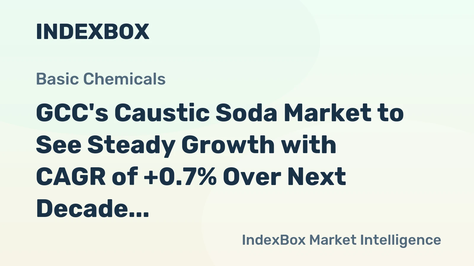 GCC's Caustic Soda Market to See Steady Growth with CAGR of +0.7% Over Next Decade