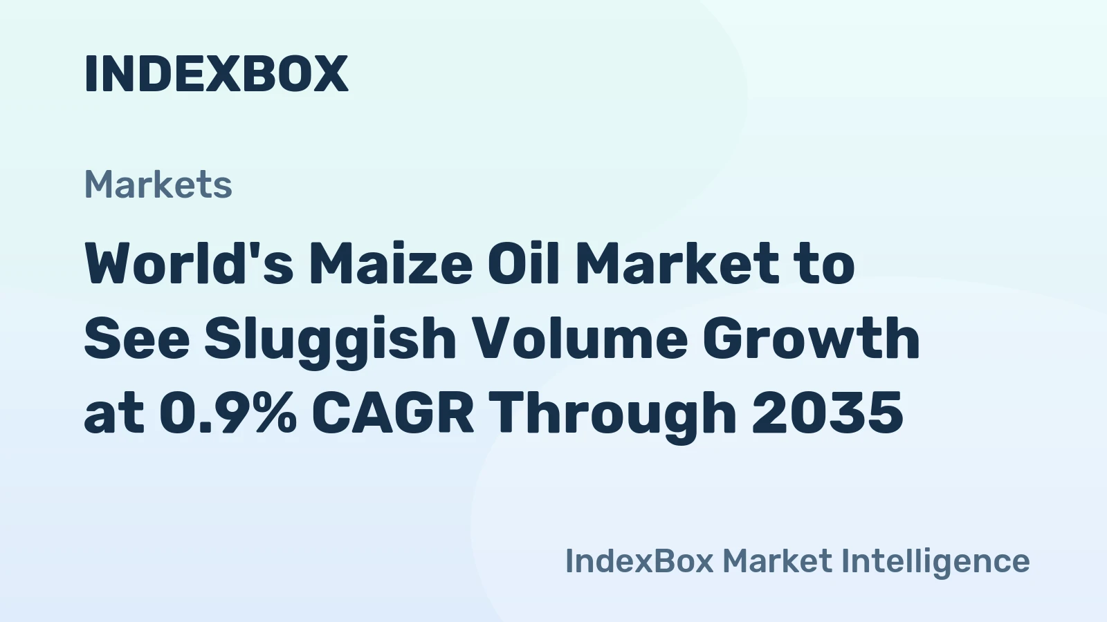 World's Maize Oil Market to See Sluggish Volume Growth at 0.9% CAGR Through 2035