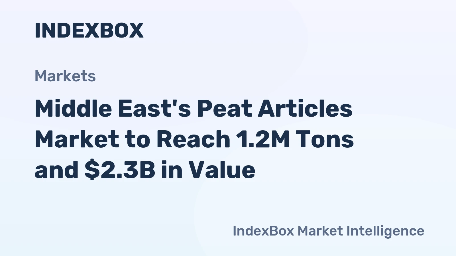 Middle East's Peat Articles Market to Reach 1.2M Tons and $2.3B in Value