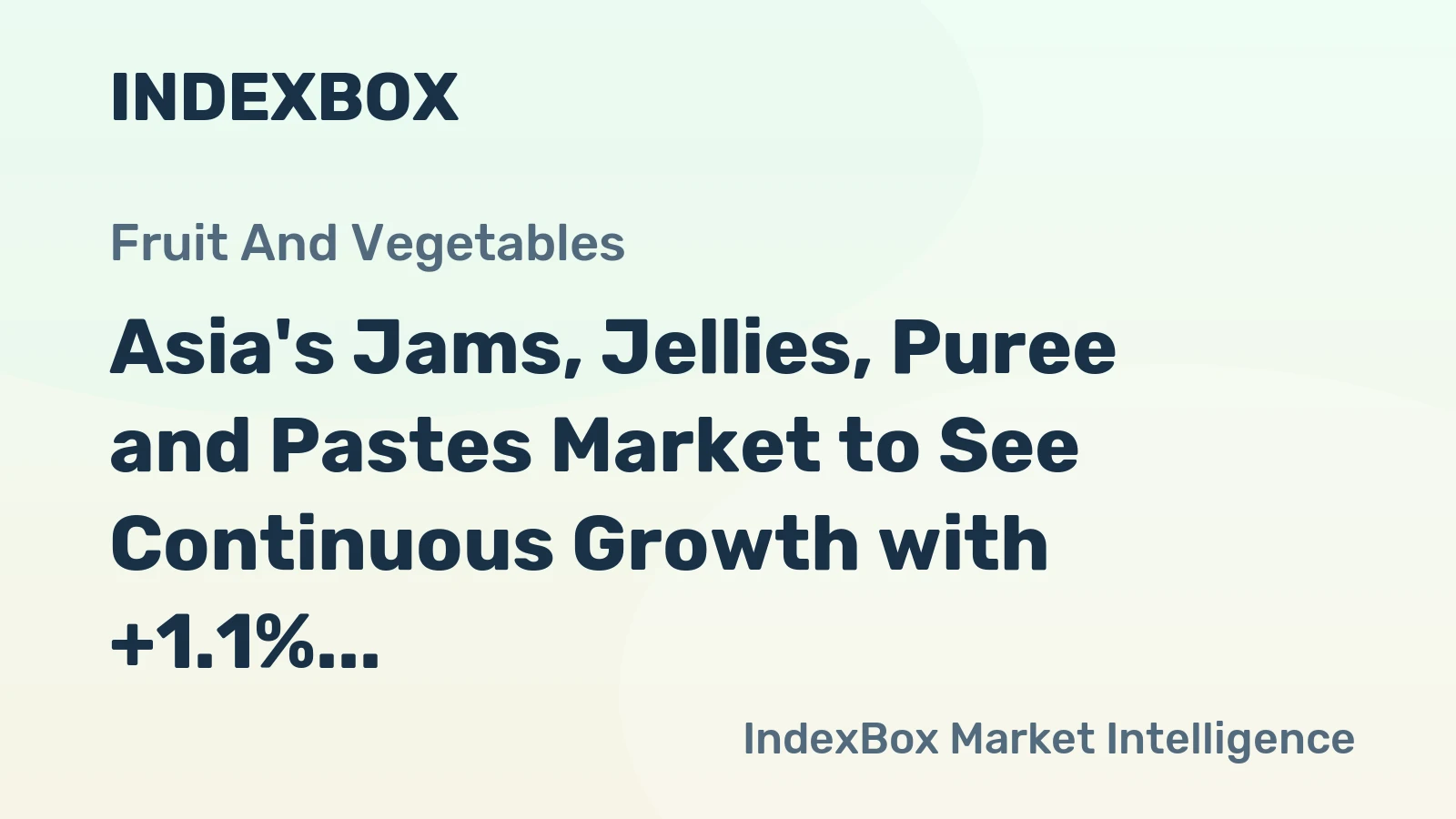 Asia's Jams, Jellies, Puree and Pastes Market to See Continuous Growth with +1.1% CAGR from 2024-2035