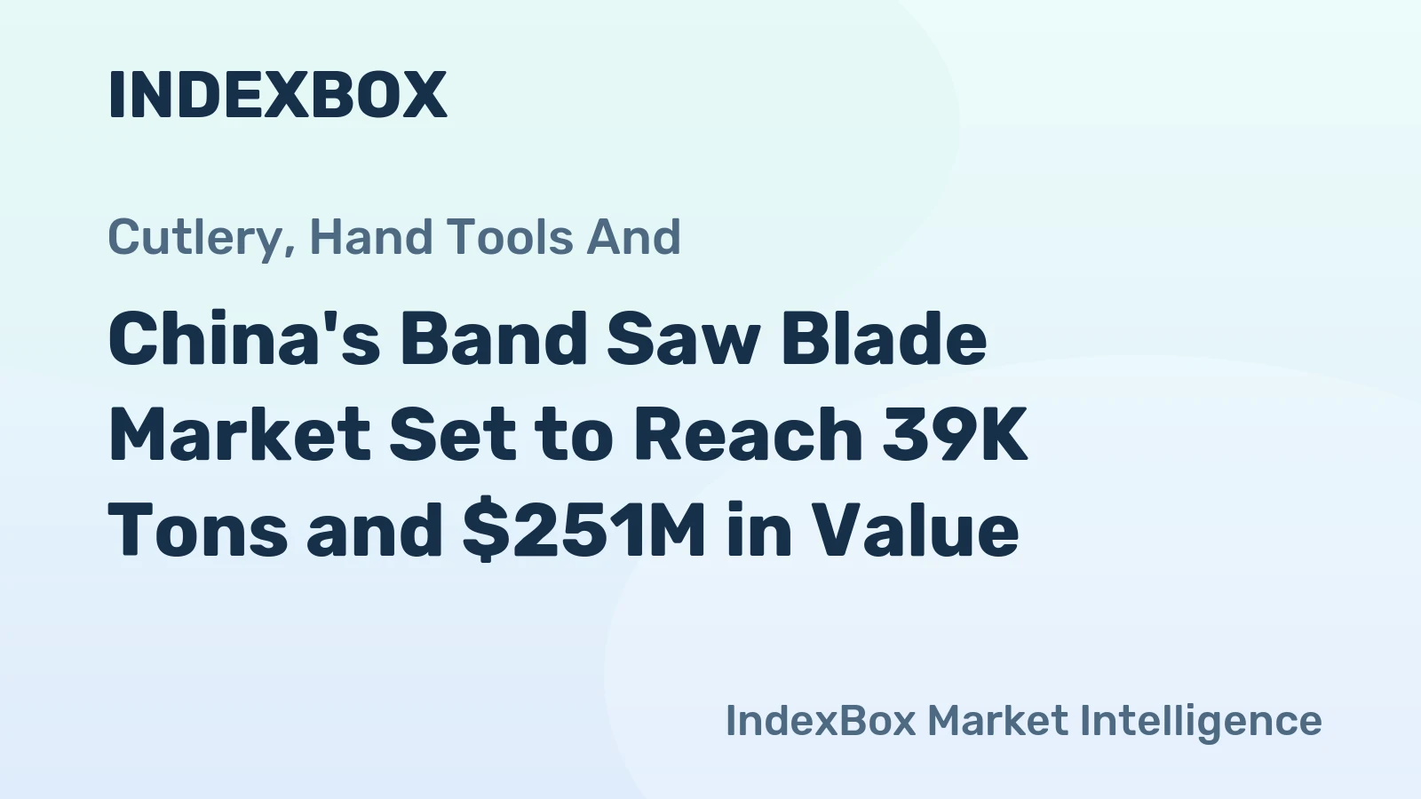 China's Band Saw Blade Market Set to Reach 39K Tons and $251M in Value