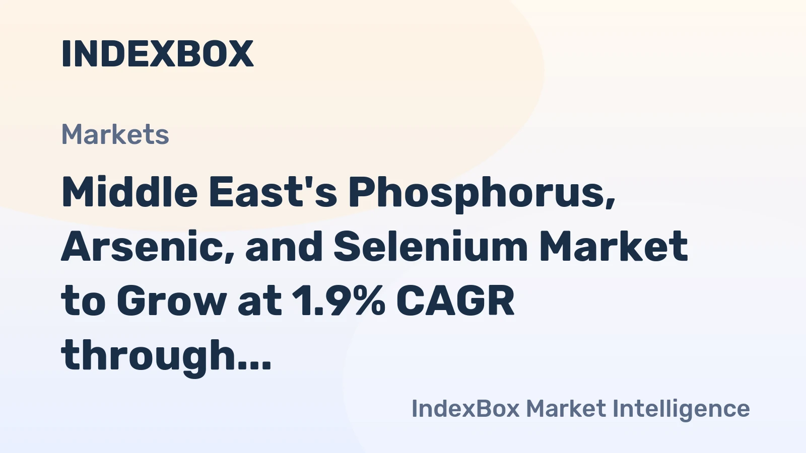 Middle East's Phosphorus, Arsenic, and Selenium Market to Grow at 1.9% CAGR through 2035