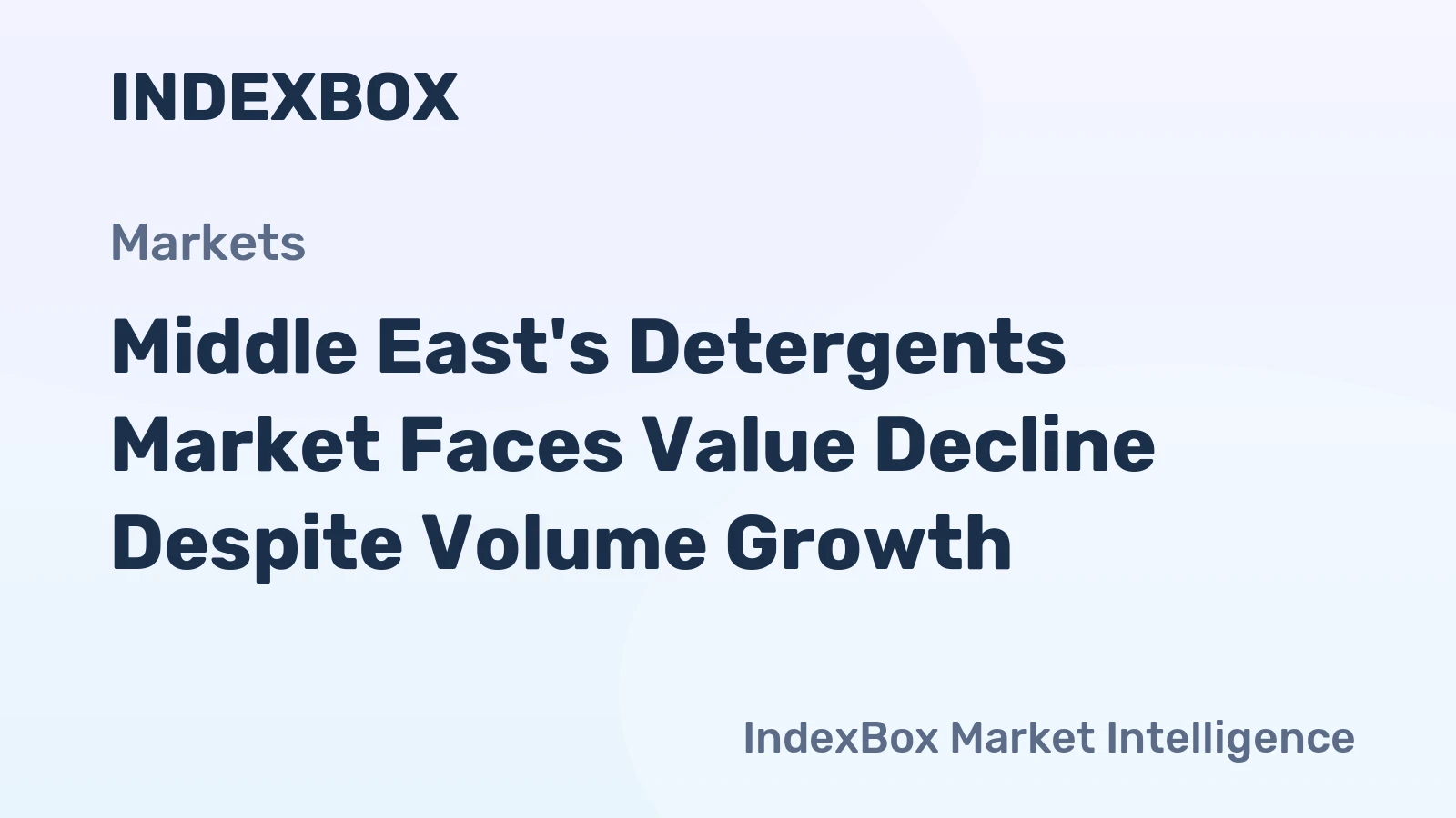 Middle East's Detergents Market Faces Value Decline Despite Volume Growth