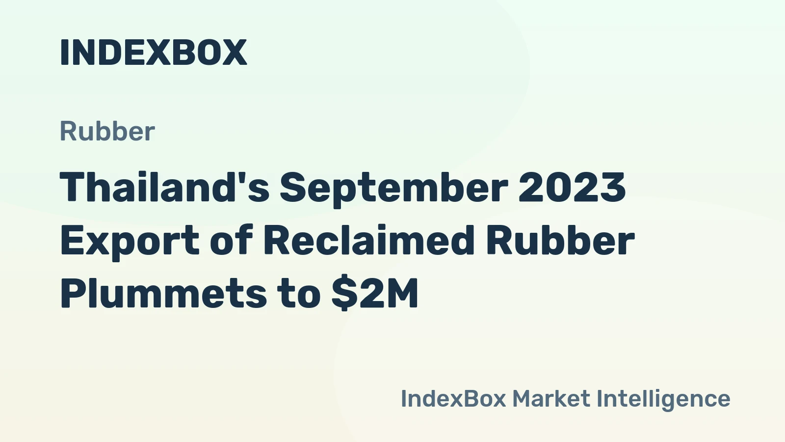 Thailand's September 2023 Export of Reclaimed Rubber Plummets to $2M