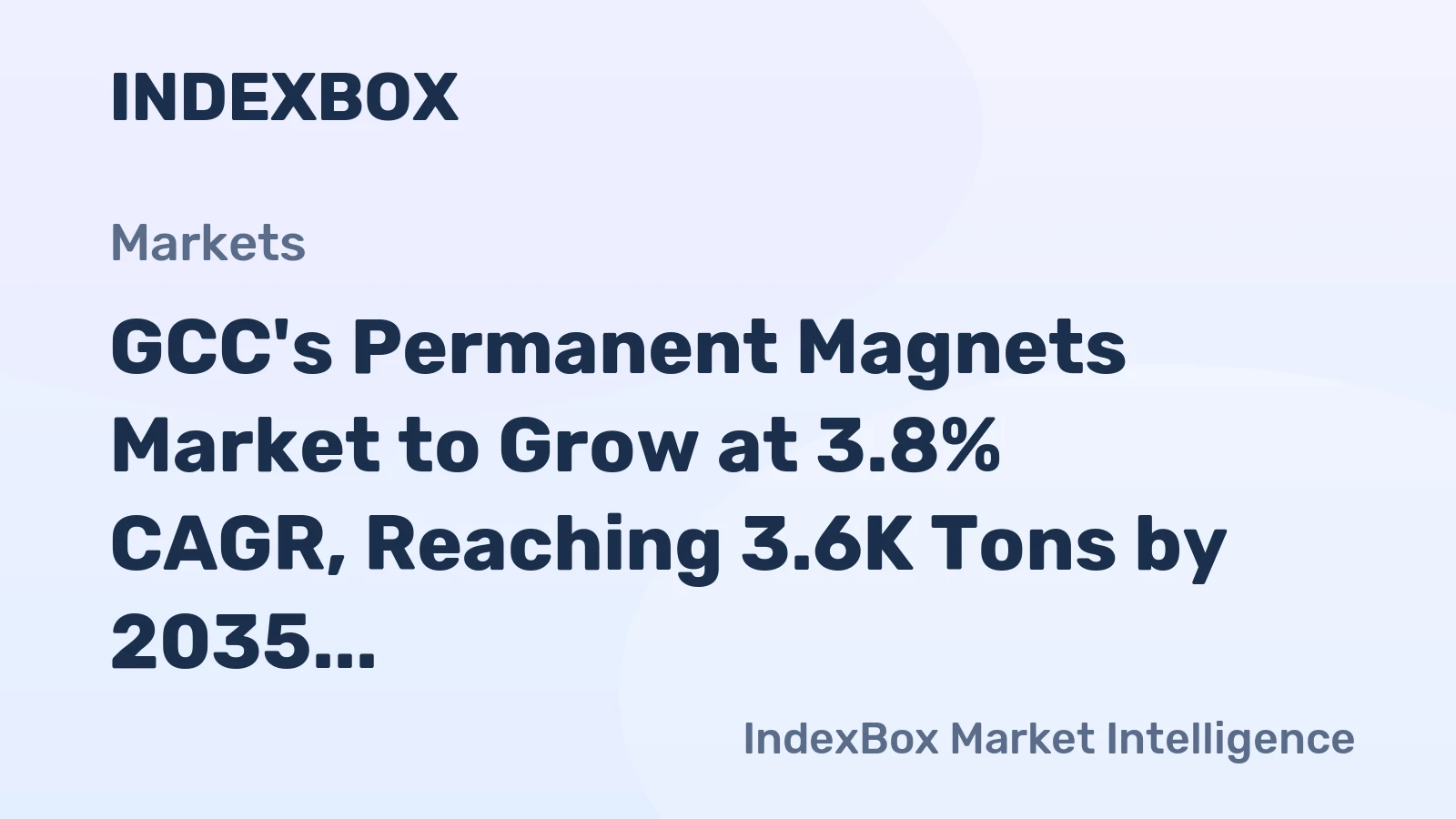 GCC's Permanent Magnets Market to Grow at 3.8% CAGR, Reaching 3.6K Tons by 2035