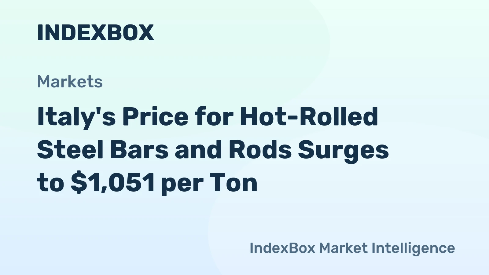 Italy's Price for Hot-Rolled Steel Bars and Rods Surges to $1,051 per Ton