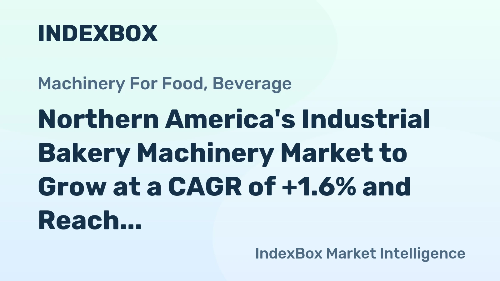 Northern America's Industrial Bakery Machinery Market to Grow at a CAGR of +1.6% and Reach $8.5B by 2035