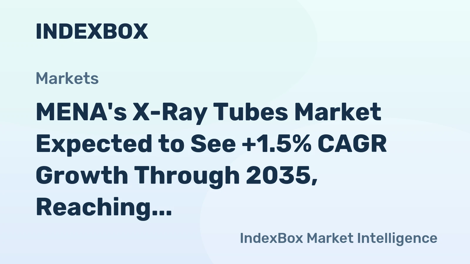 MENA's X-Ray Tubes Market Expected to See +1.5% CAGR Growth Through 2035, Reaching $119M in Value