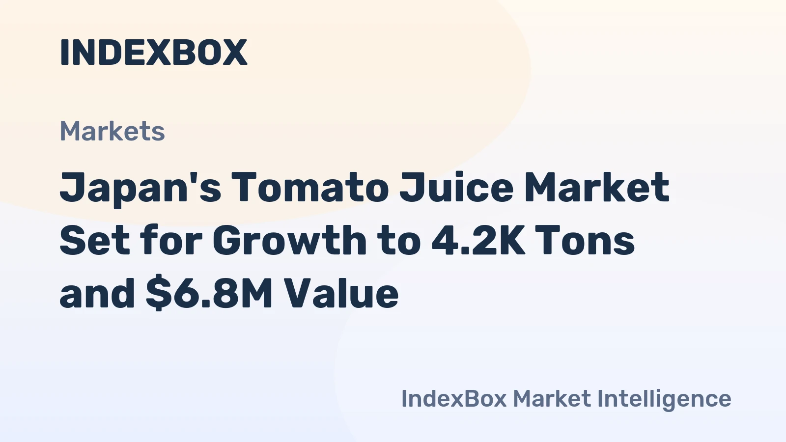 Japan's Tomato Juice Market Set for Growth to 4.2K Tons and $6.8M Value