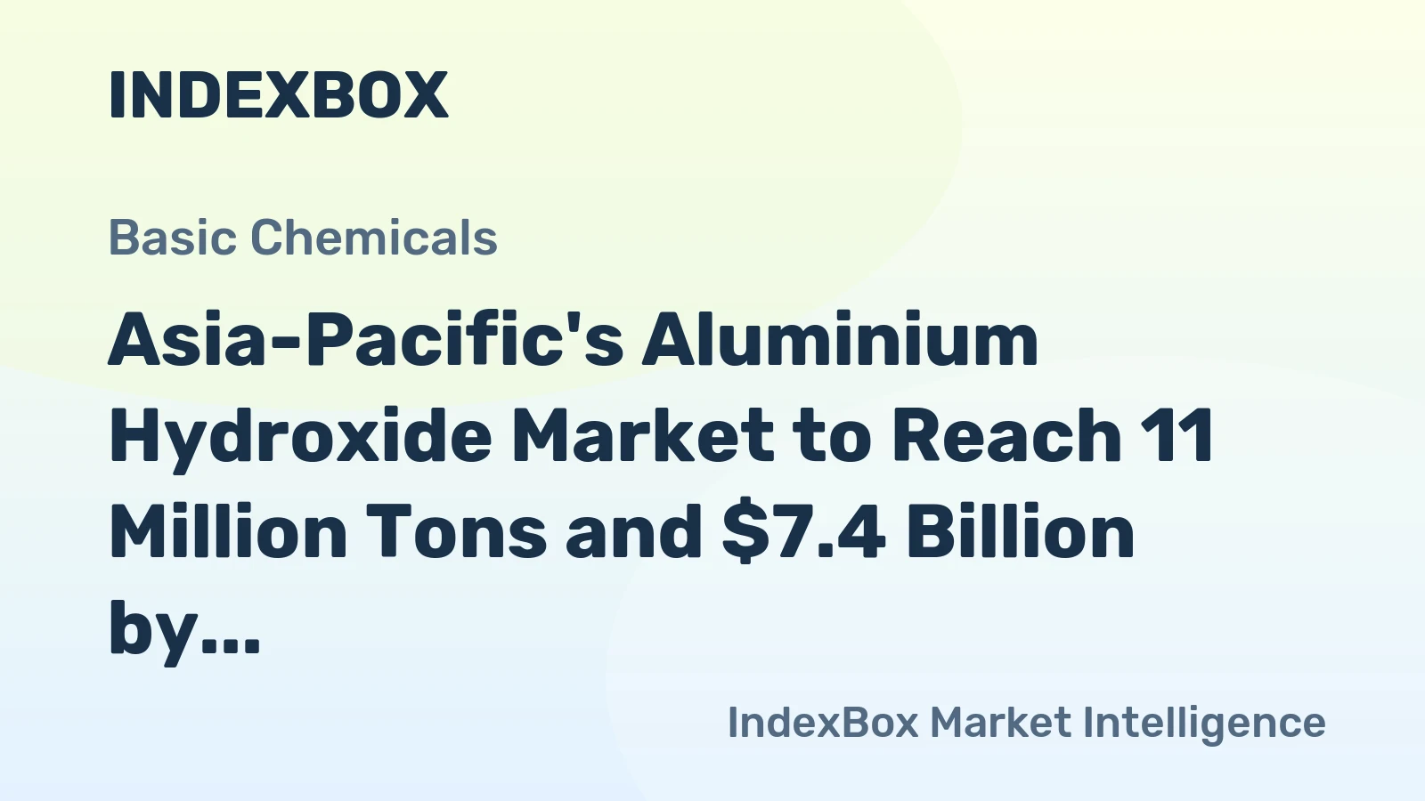 Asia-Pacific's Aluminium Hydroxide Market to Reach 11 Million Tons and $7.4 Billion by 2035