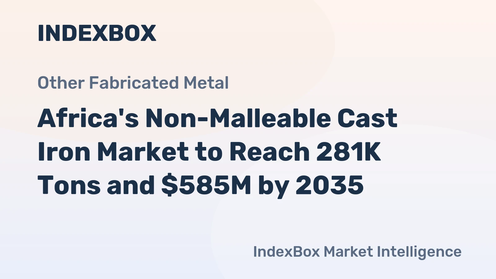 Africa's Non-Malleable Cast Iron Market to Reach 281K Tons and $585M by 2035