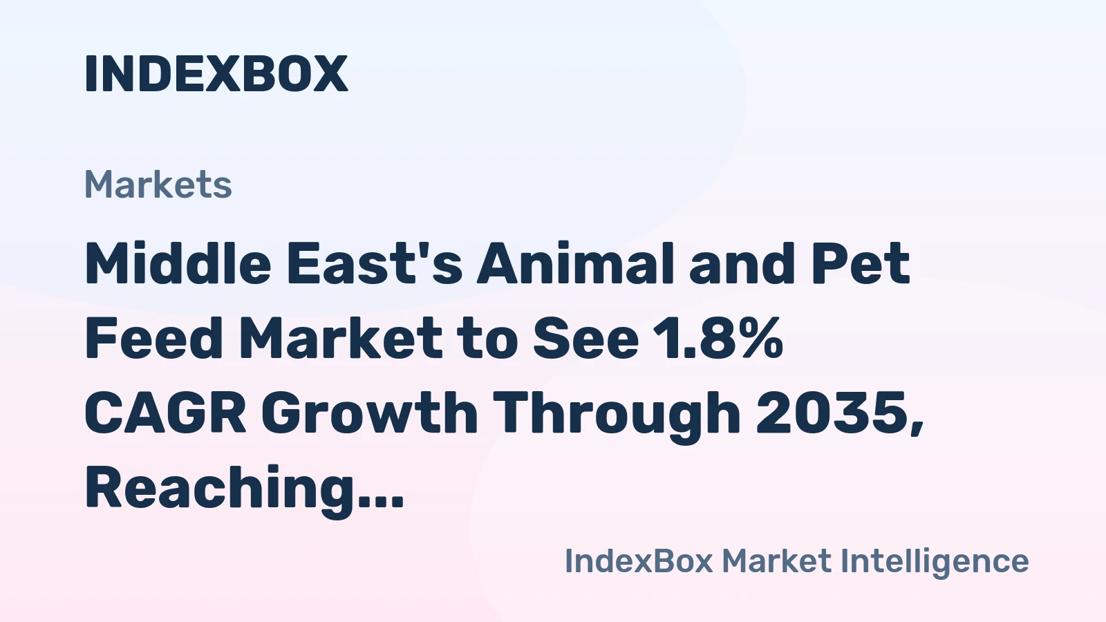 Middle East's Animal and Pet Feed Market to See 1.8% CAGR Growth Through 2035, Reaching $69.9B