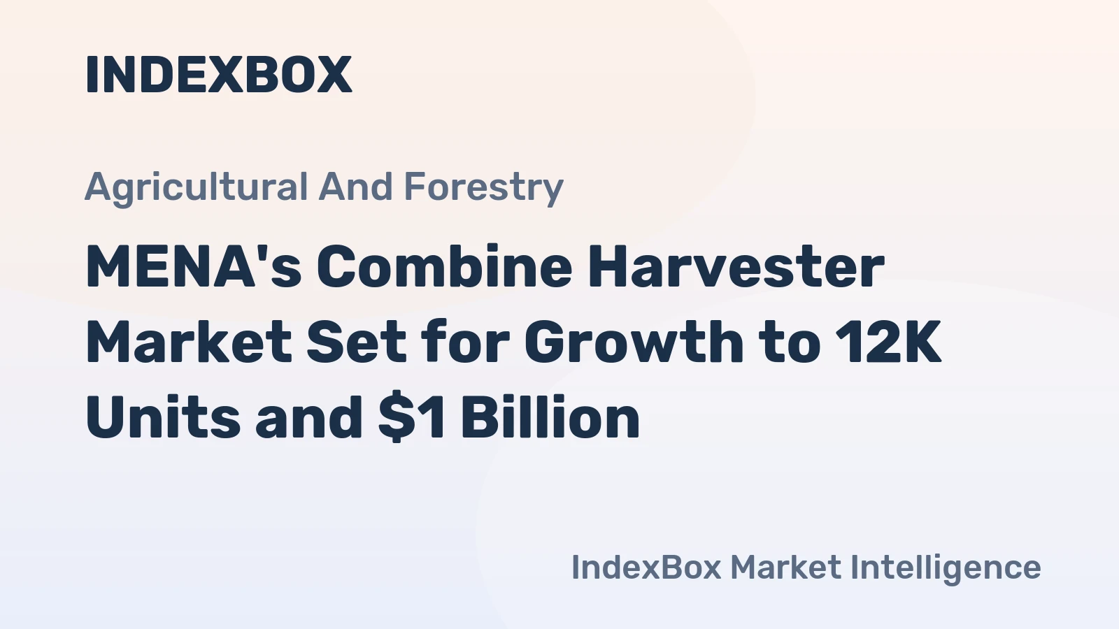 MENA's Combine Harvester Market Set for Growth to 12K Units and $1 Billion