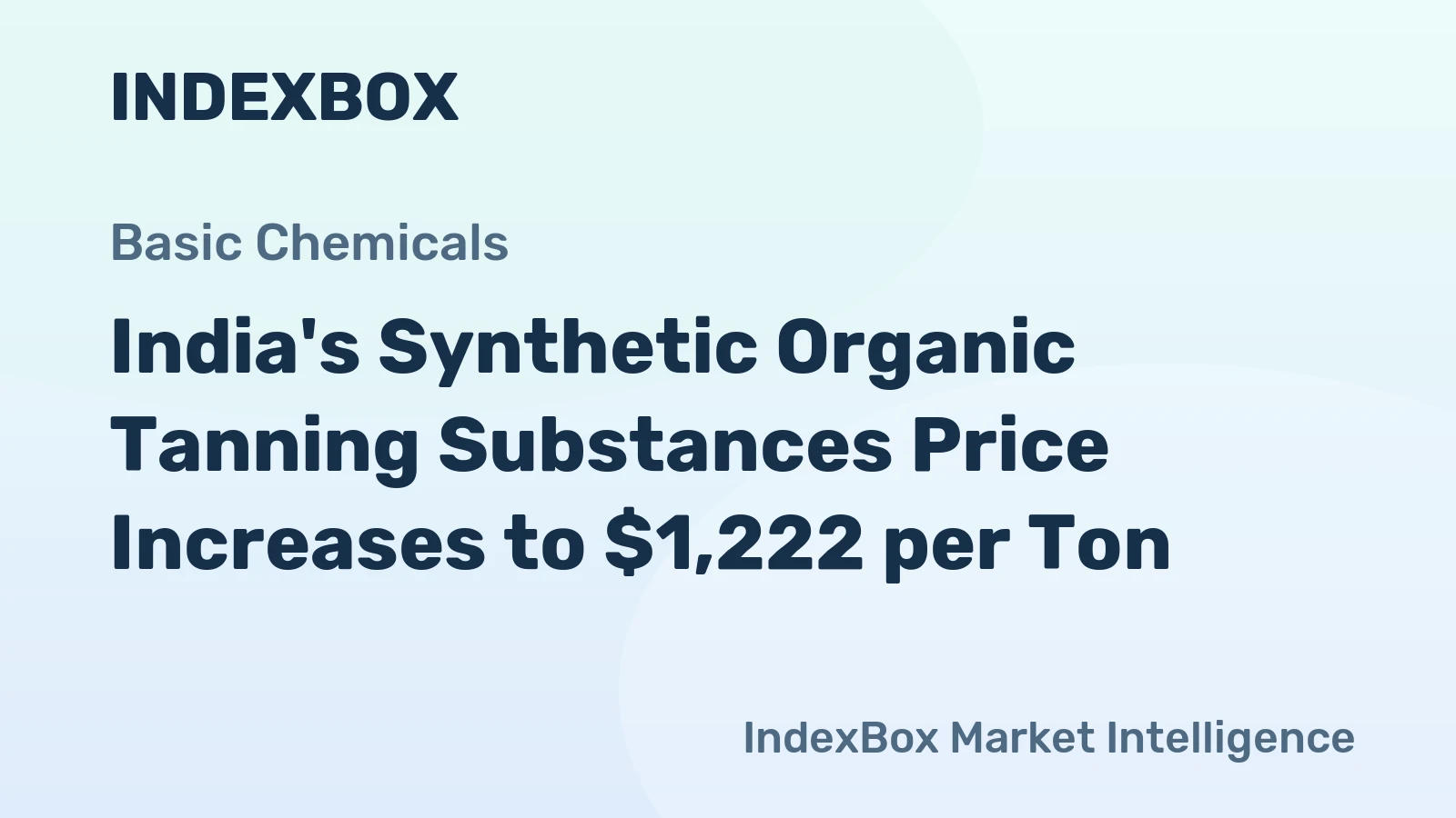 India's Synthetic Organic Tanning Substances Price Increases to $1,222 per Ton