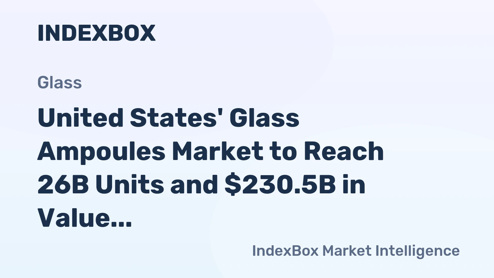 United States' Glass Ampoules Market to Reach 26B Units and $230.5B in Value by 2035