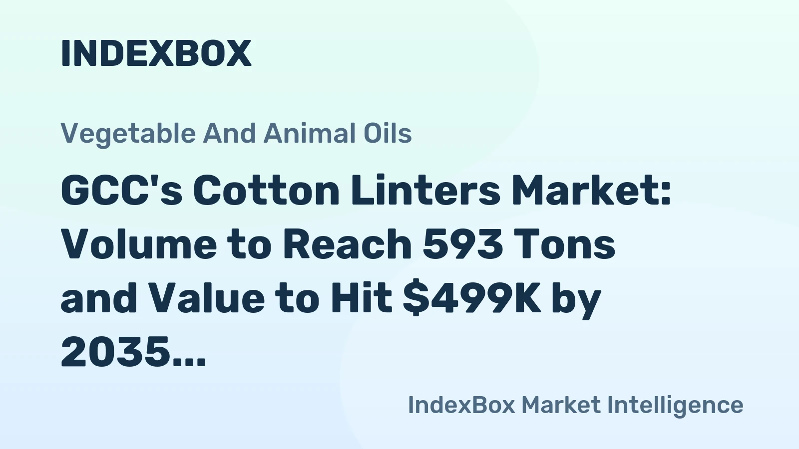 GCC's Cotton Linters Market: Volume to Reach 593 Tons and Value to Hit $499K by 2035