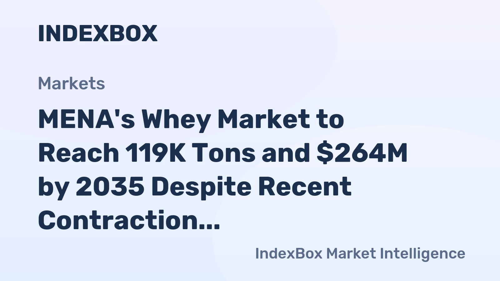 MENA's Whey Market to Reach 119K Tons and $264M by 2035 Despite Recent Contraction