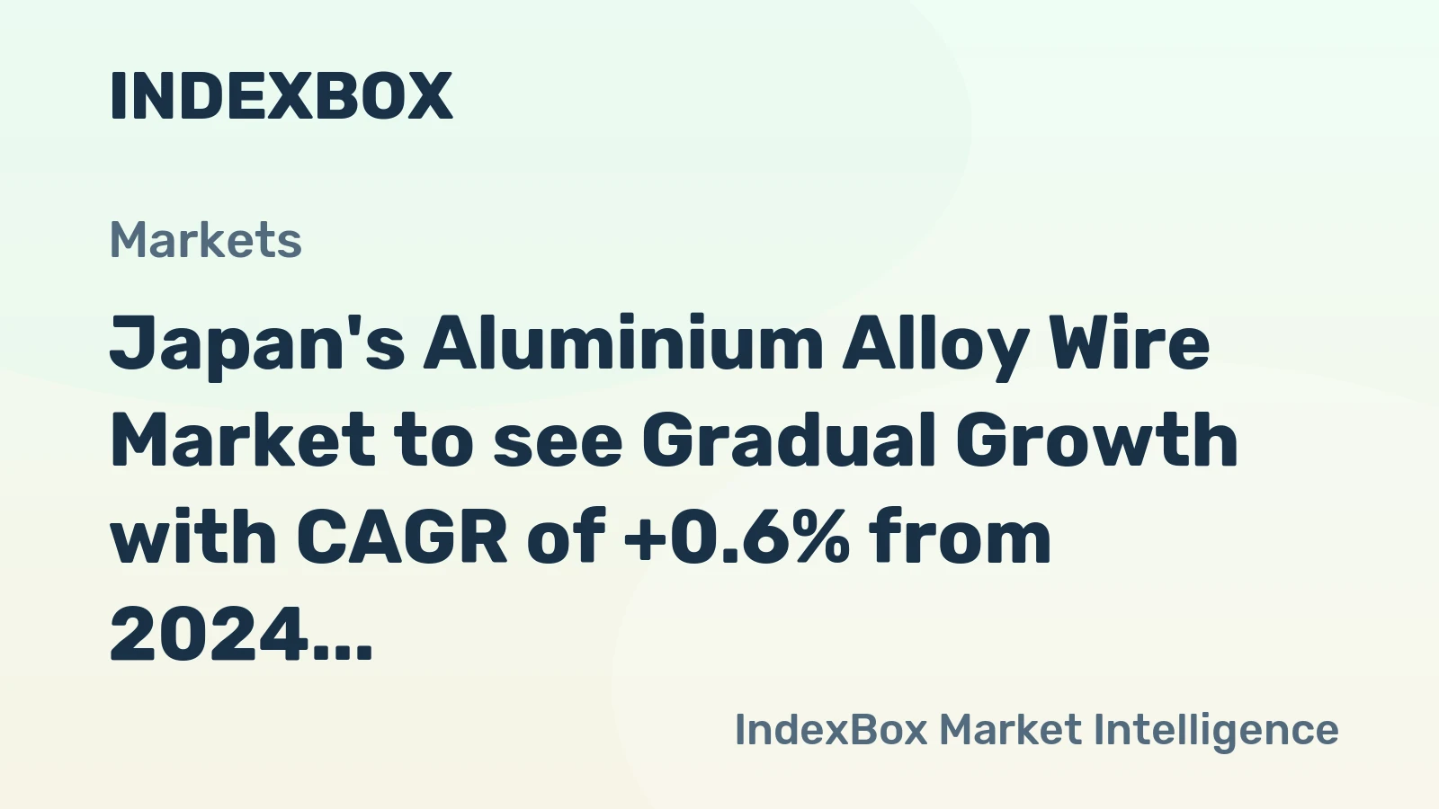 Japan's Aluminium Alloy Wire Market to see Gradual Growth with CAGR of +0.6% from 2024 to 2035