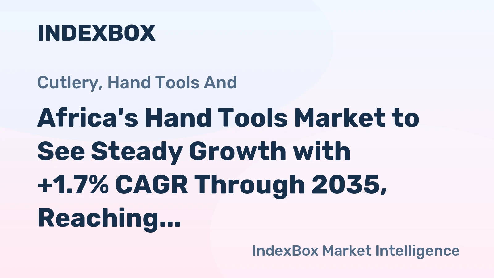 Africa's Hand Tools Market to See Steady Growth with +1.7% CAGR Through 2035, Reaching $1.7B in Value