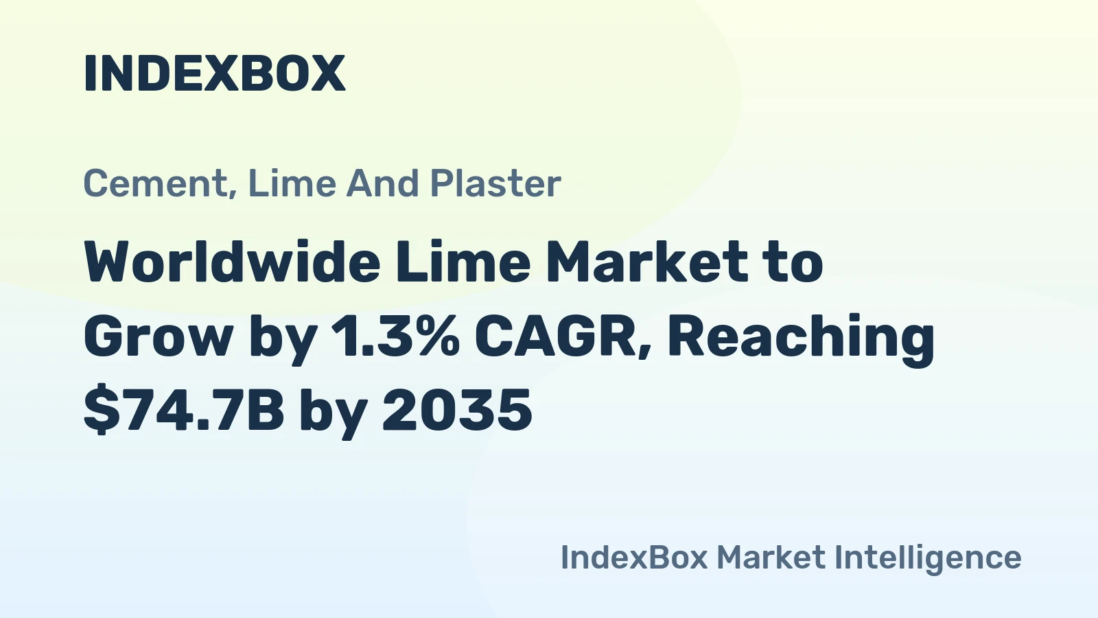 Worldwide Lime Market to Grow by 1.3% CAGR, Reaching $74.7B by 2035
