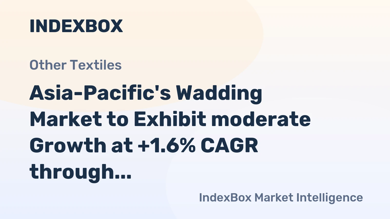 Asia-Pacific's Wadding Market to Exhibit moderate Growth at +1.6% CAGR through 2035
