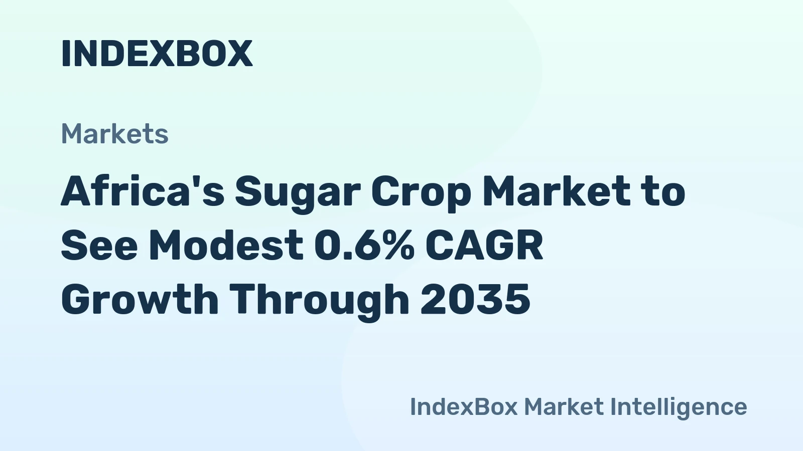 Africa's Sugar Crop Market to See Modest 0.6% CAGR Growth Through 2035