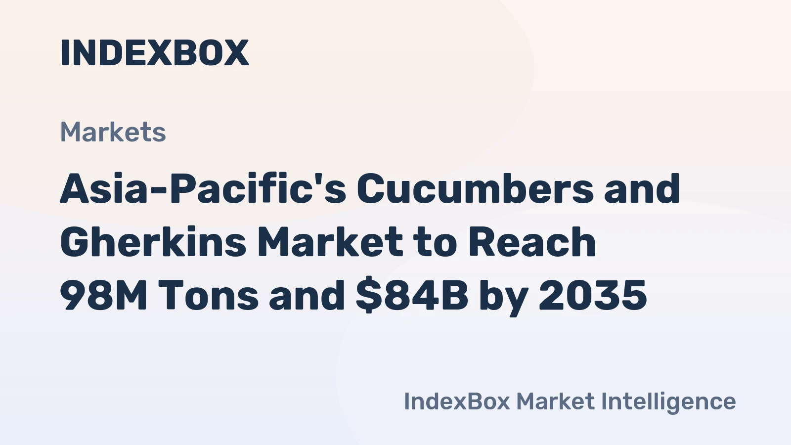 Asia-Pacific's Cucumbers and Gherkins Market to Reach 98M Tons and $84B by 2035