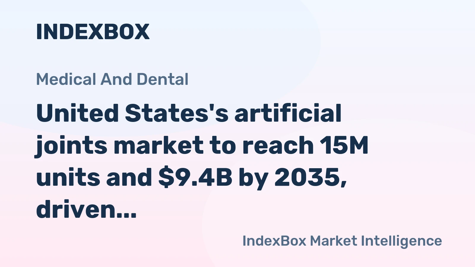 United States's artificial joints market to reach 15M units and $9.4B by 2035, driven by orthopedic demand