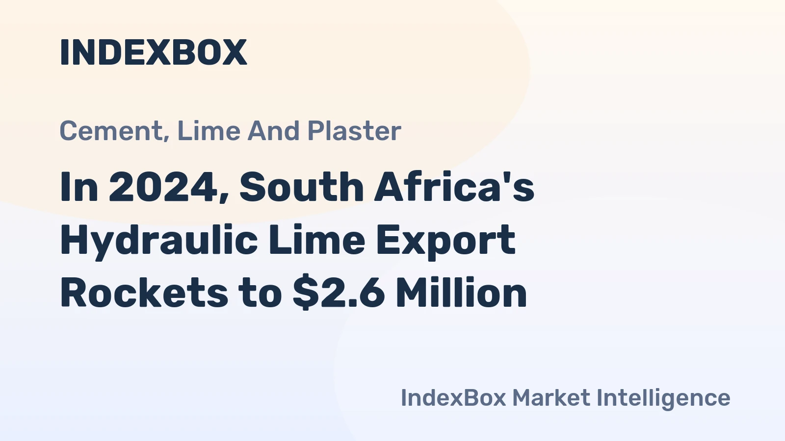 In 2024, South Africa's Hydraulic Lime Export Rockets to $2.6 Million