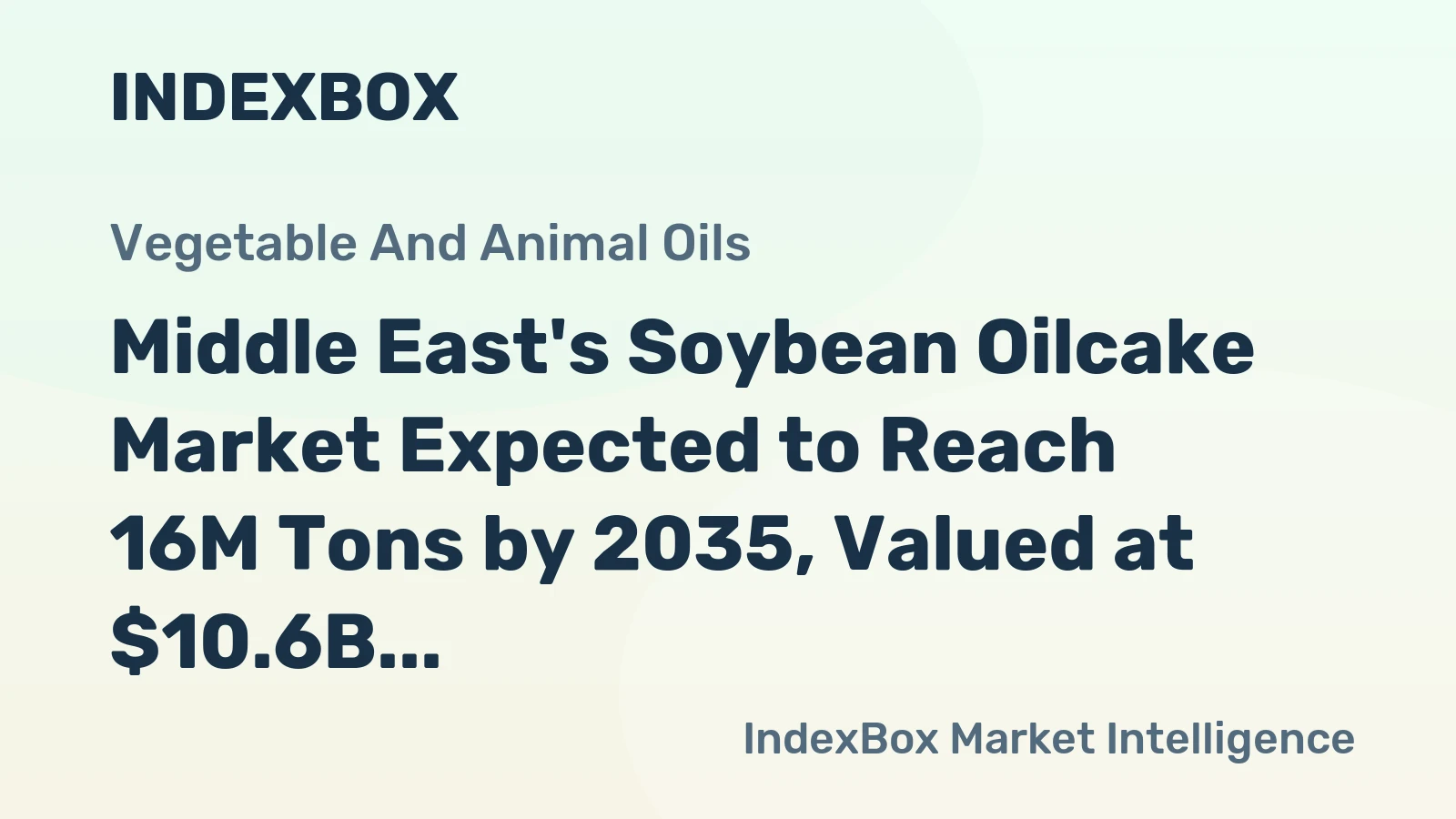 Middle East's Soybean Oilcake Market Expected to Reach 16M Tons by 2035, Valued at $10.6B