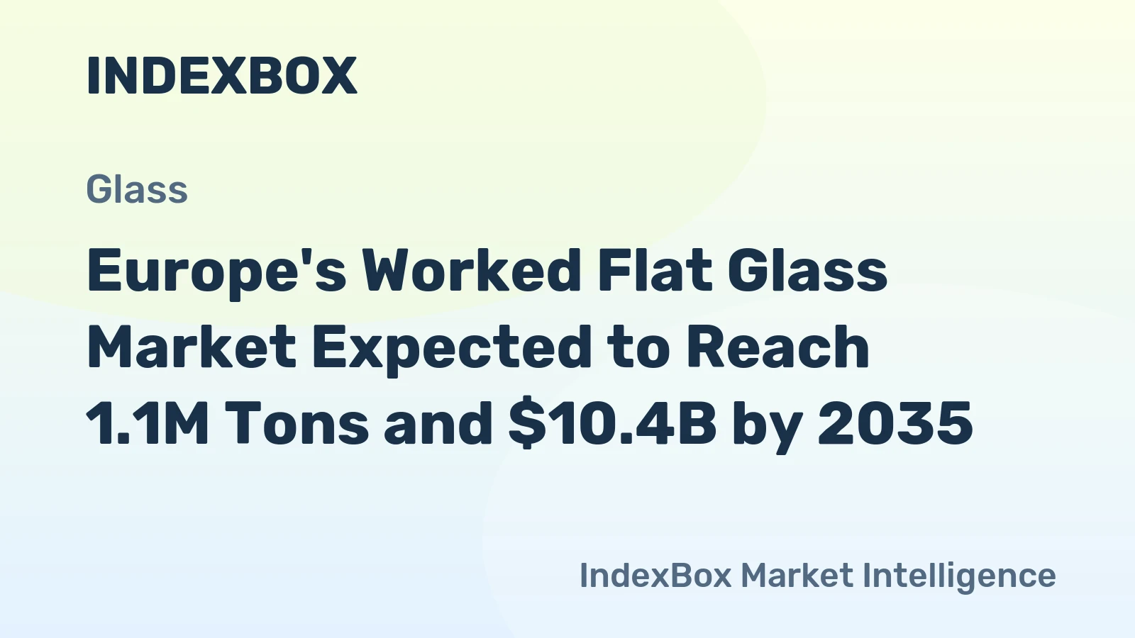 Europe's Worked Flat Glass Market Expected to Reach 1.1M Tons and $10.4B by 2035