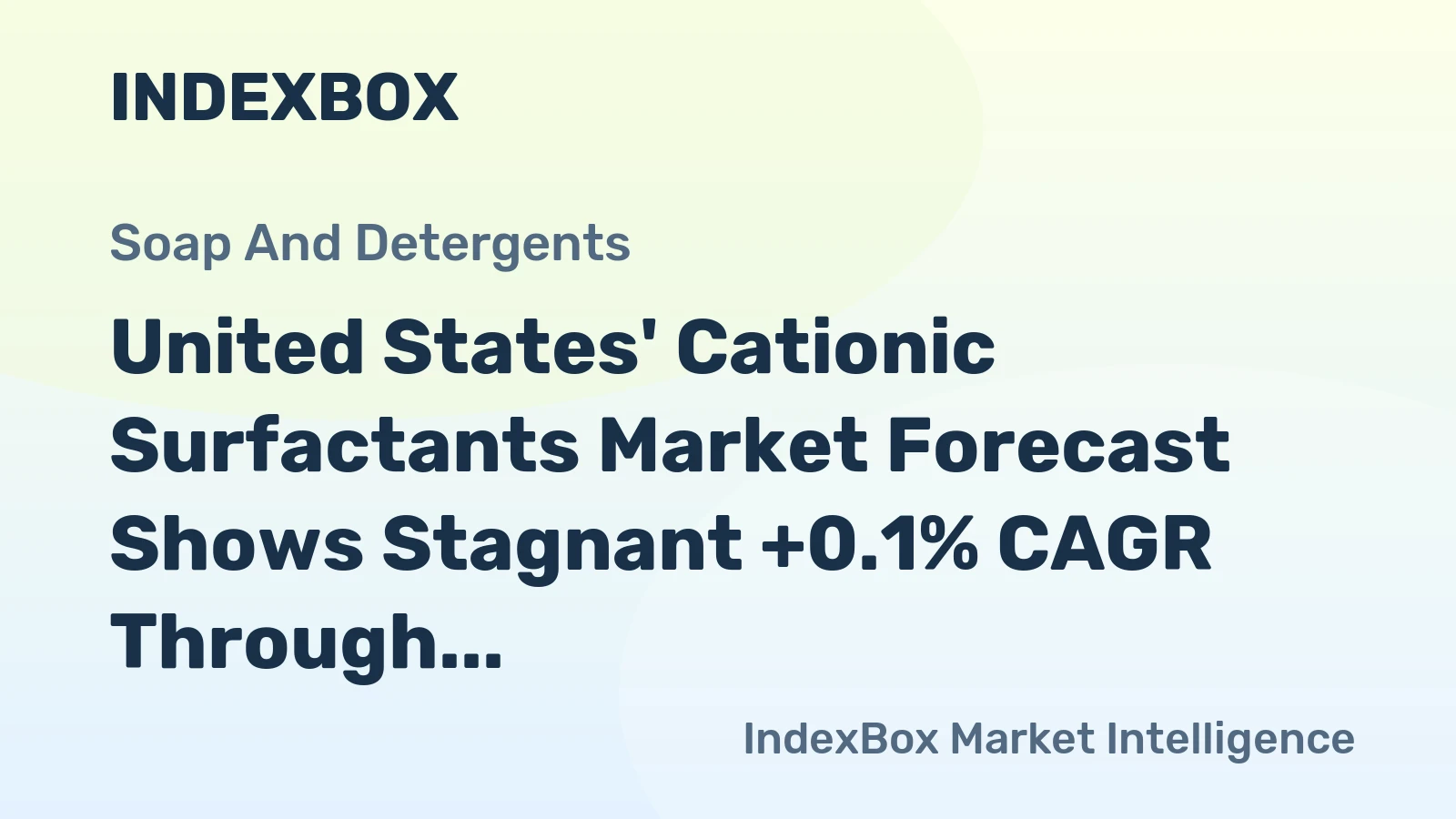 United States' Cationic Surfactants Market Forecast Shows Stagnant +0.1% CAGR Through 2035