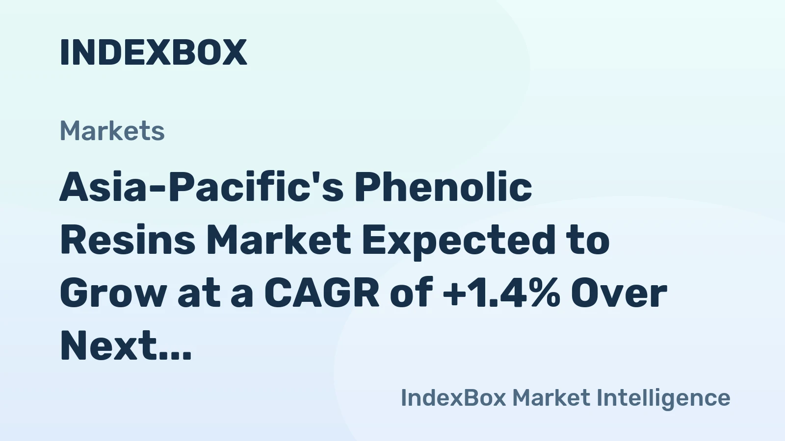 Asia-Pacific's Phenolic Resins Market Expected to Grow at a CAGR of +1.4% Over Next Decade