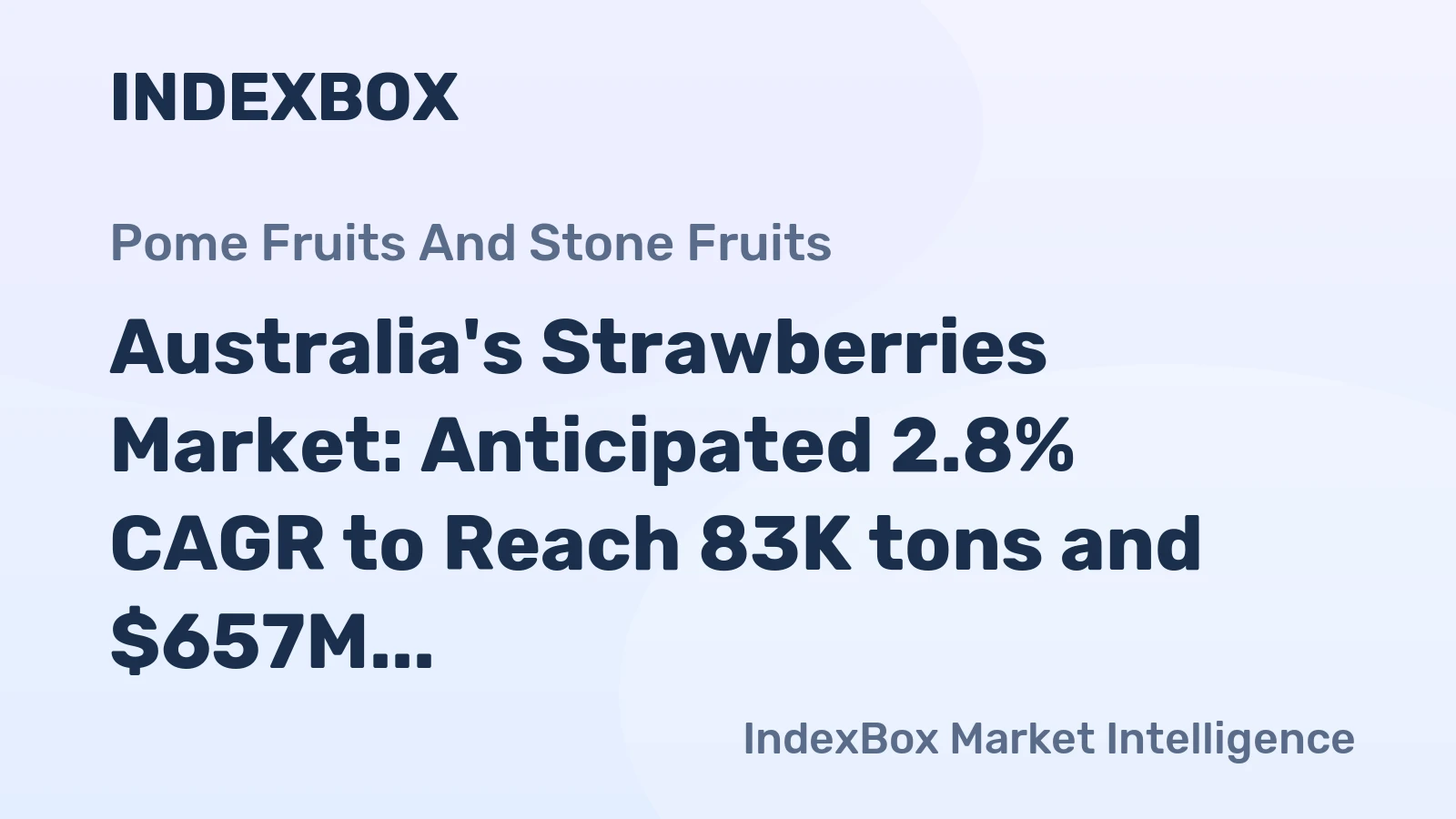 Australia's Strawberries Market: Anticipated 2.8% CAGR to Reach 83K tons and $657M by 2035