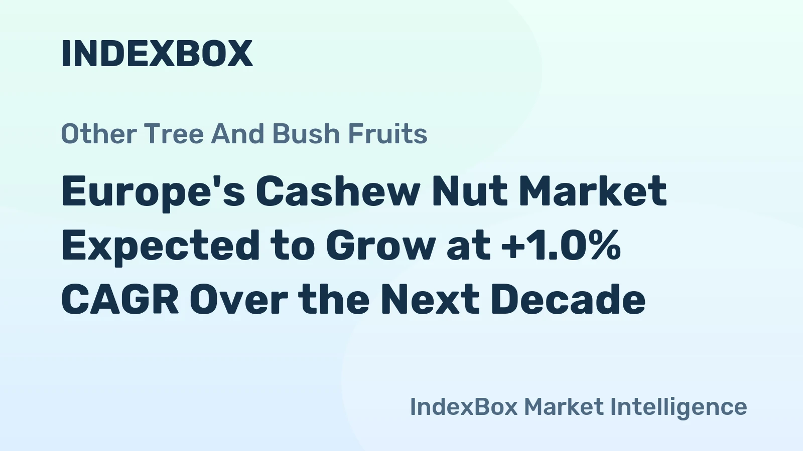 Europe's Cashew Nut Market Expected to Grow at +1.0% CAGR Over the Next Decade