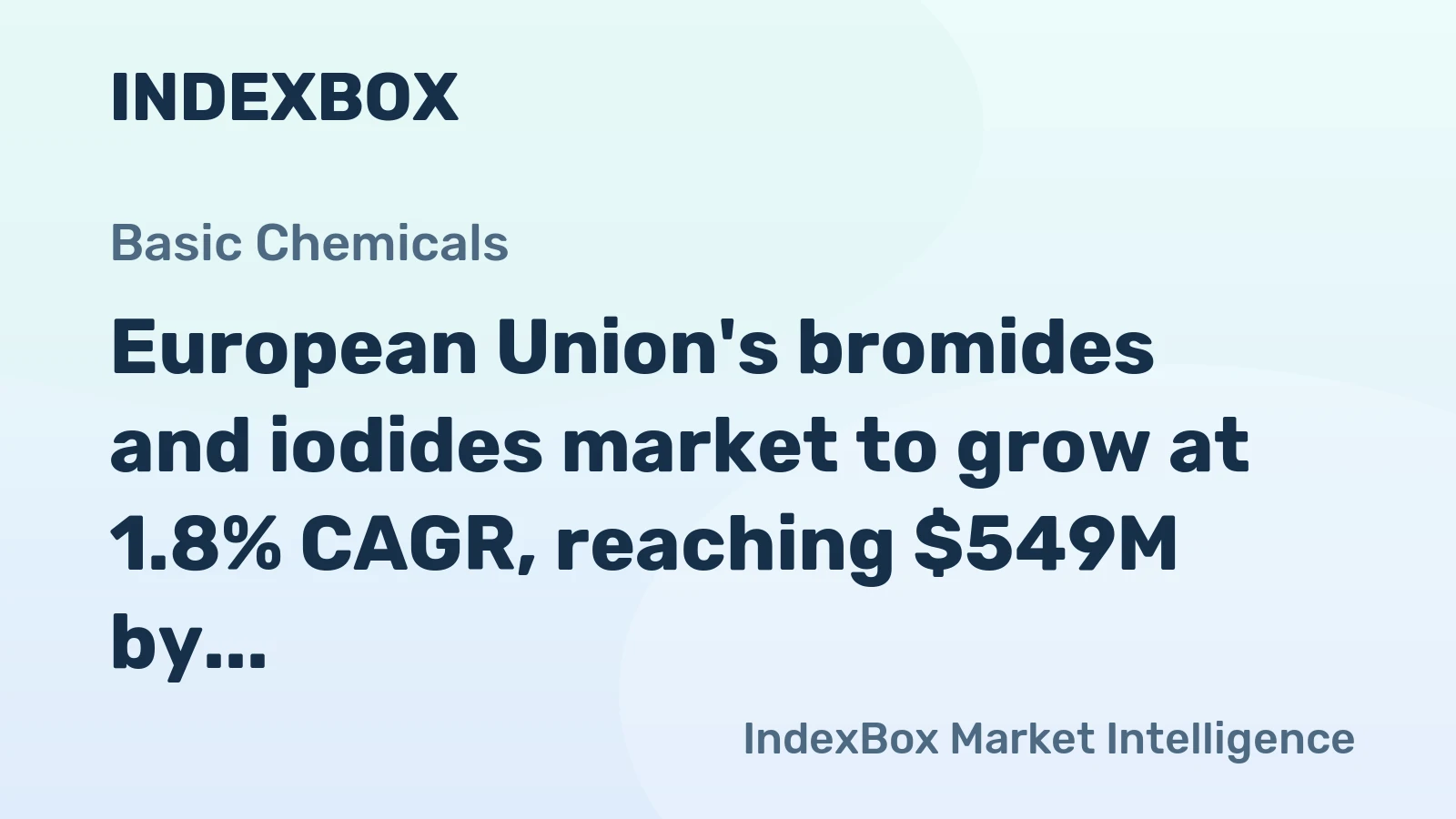 European Union's bromides and iodides market to grow at 1.8% CAGR, reaching $549M by 2035 on steady demand.