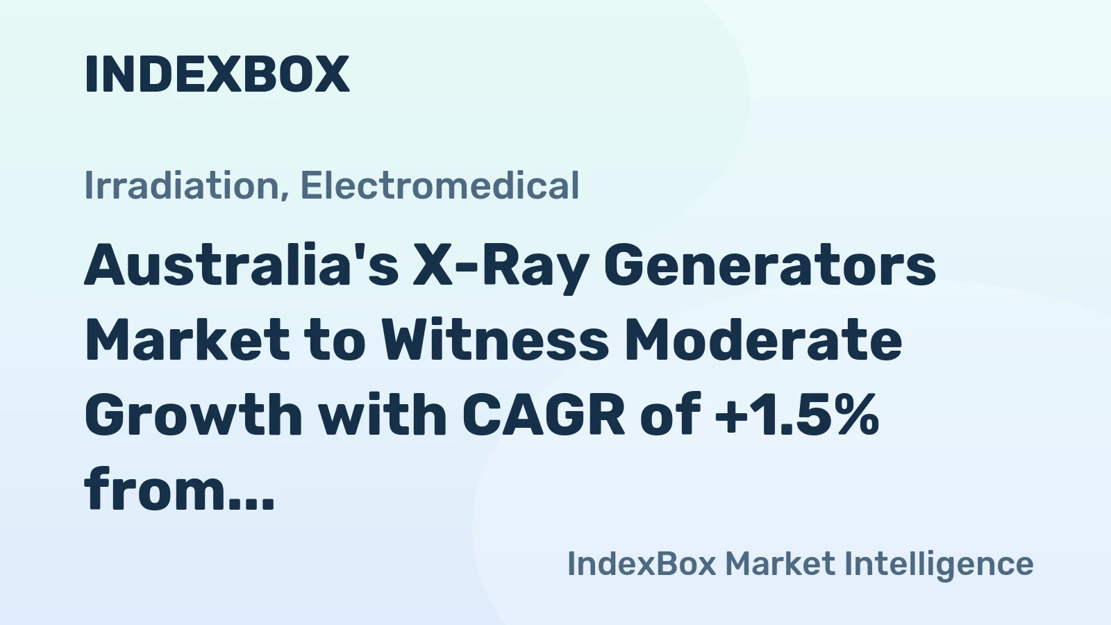 Australia's X-Ray Generators Market to Witness Moderate Growth with CAGR of +1.5% from 2024 to 2035