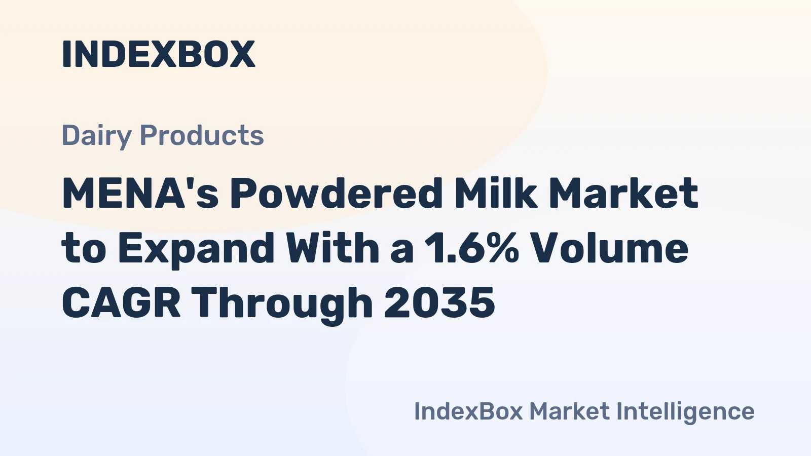 MENA's Powdered Milk Market to Expand With a 1.6% Volume CAGR Through 2035