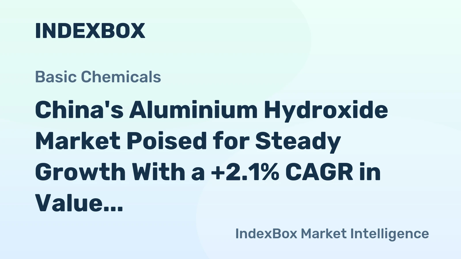 China's Aluminium Hydroxide Market Poised for Steady Growth With a +2.1% CAGR in Value Through 2035