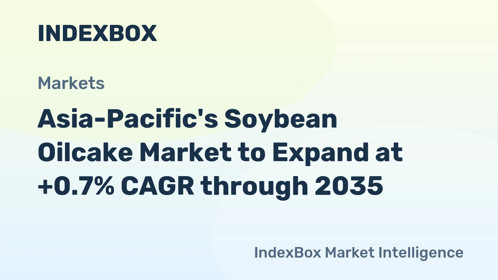Asia-Pacific's Soybean Oilcake Market to Expand at +0.7% CAGR through 2035
