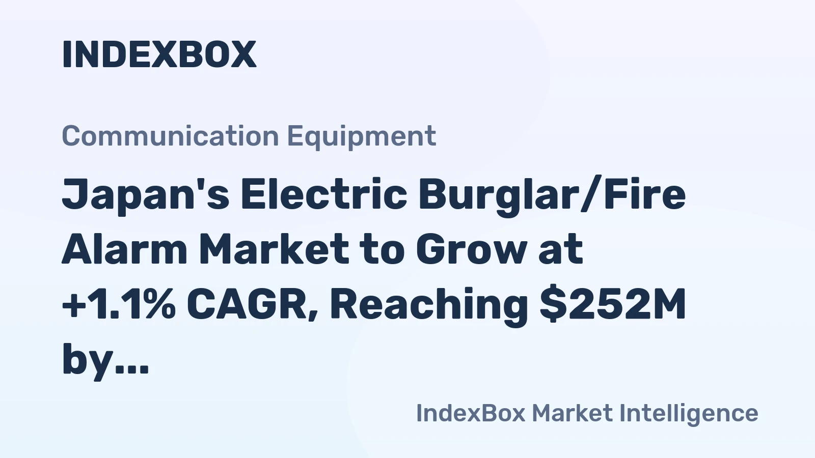 Japan's Electric Burglar/Fire Alarm Market to Grow at +1.1% CAGR, Reaching $252M by 2035