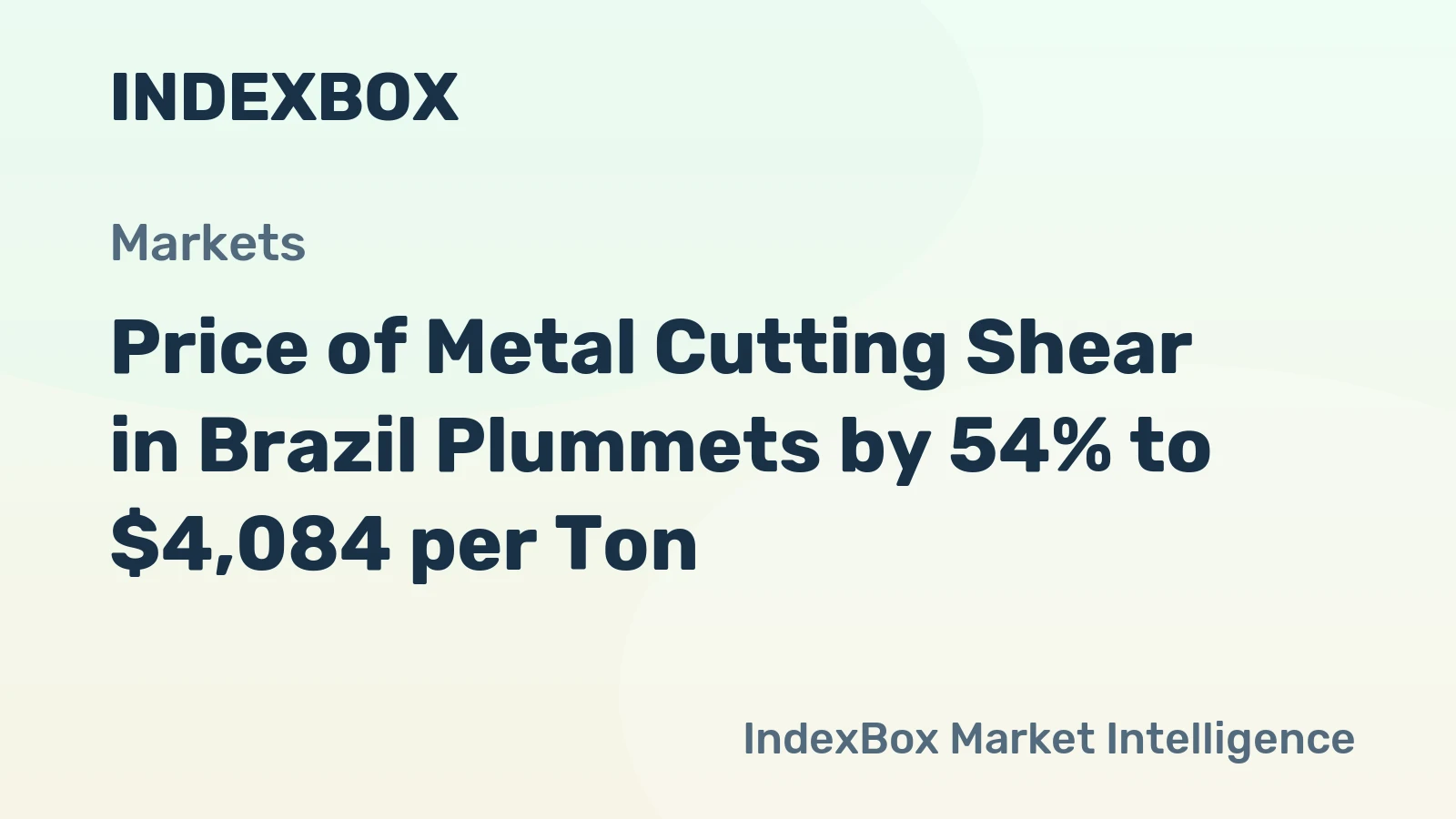 Price of Metal Cutting Shear in Brazil Plummets by 54% to $4,084 per Ton