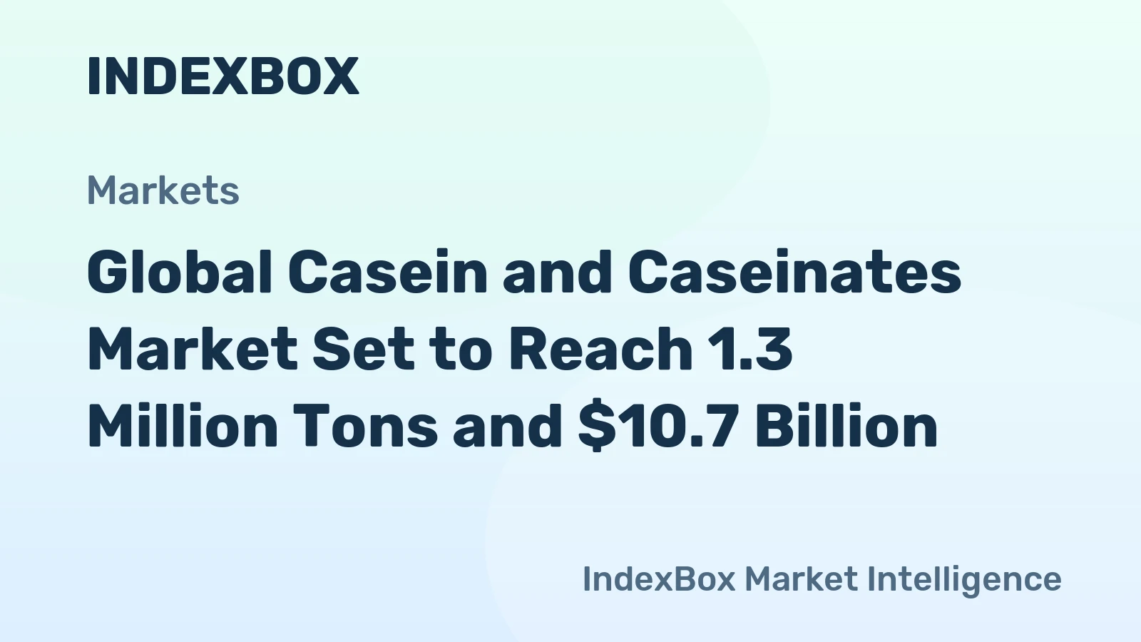 Global Casein and Caseinates Market Set to Reach 1.3 Million Tons and $10.7 Billion