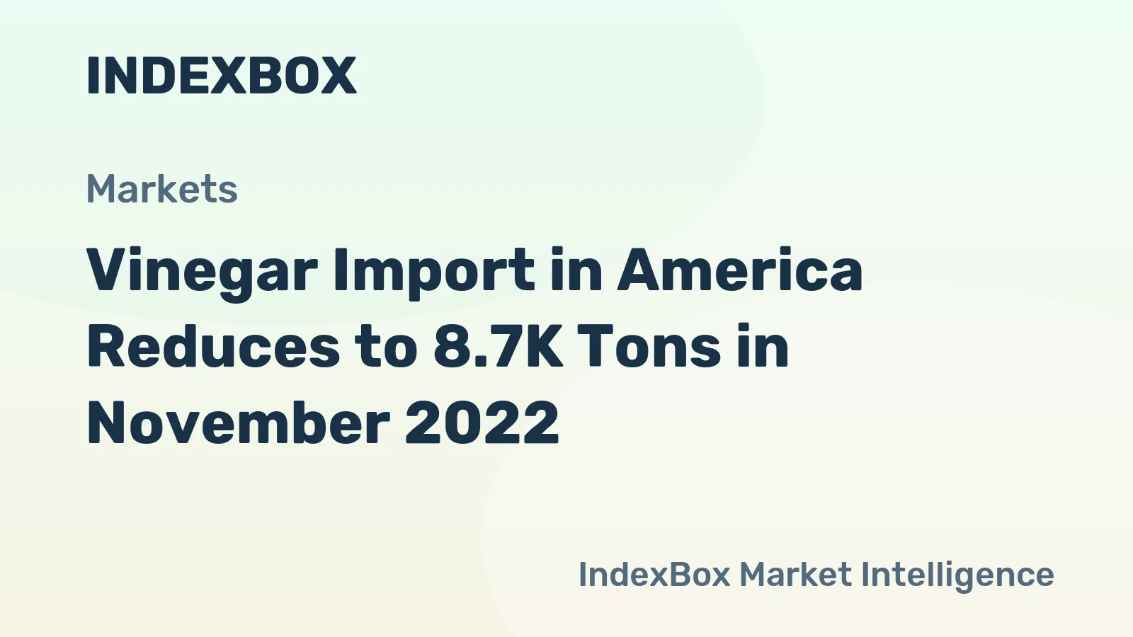 Vinegar Import in America Reduces to 8.7K Tons in November 2022
