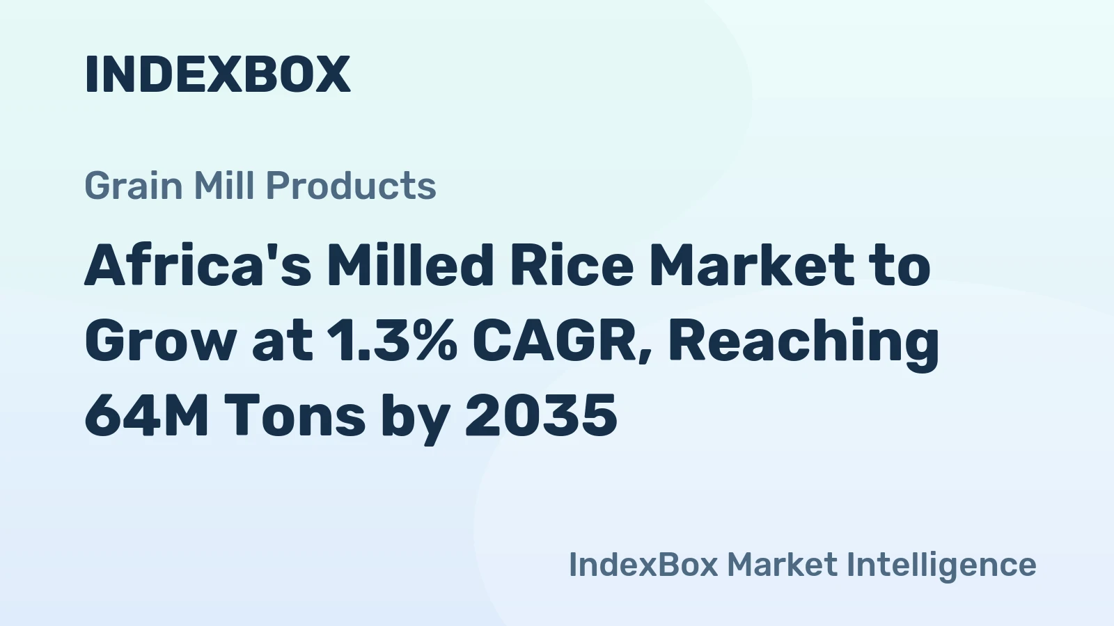 Africa's Milled Rice Market to Grow at 1.3% CAGR, Reaching 64M Tons by 2035